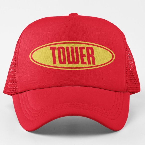 Accessories | New Tower Records Logo Foam Trucker Mesh Snapback Hat Red ...
